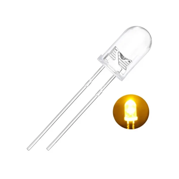 3mm Clear Yellow LED – www.elektrokart.in